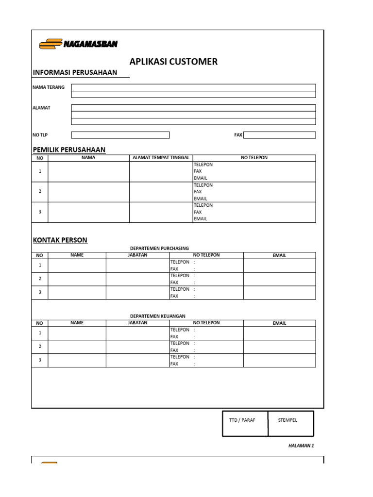 Form Aplikasi Customer | PDF