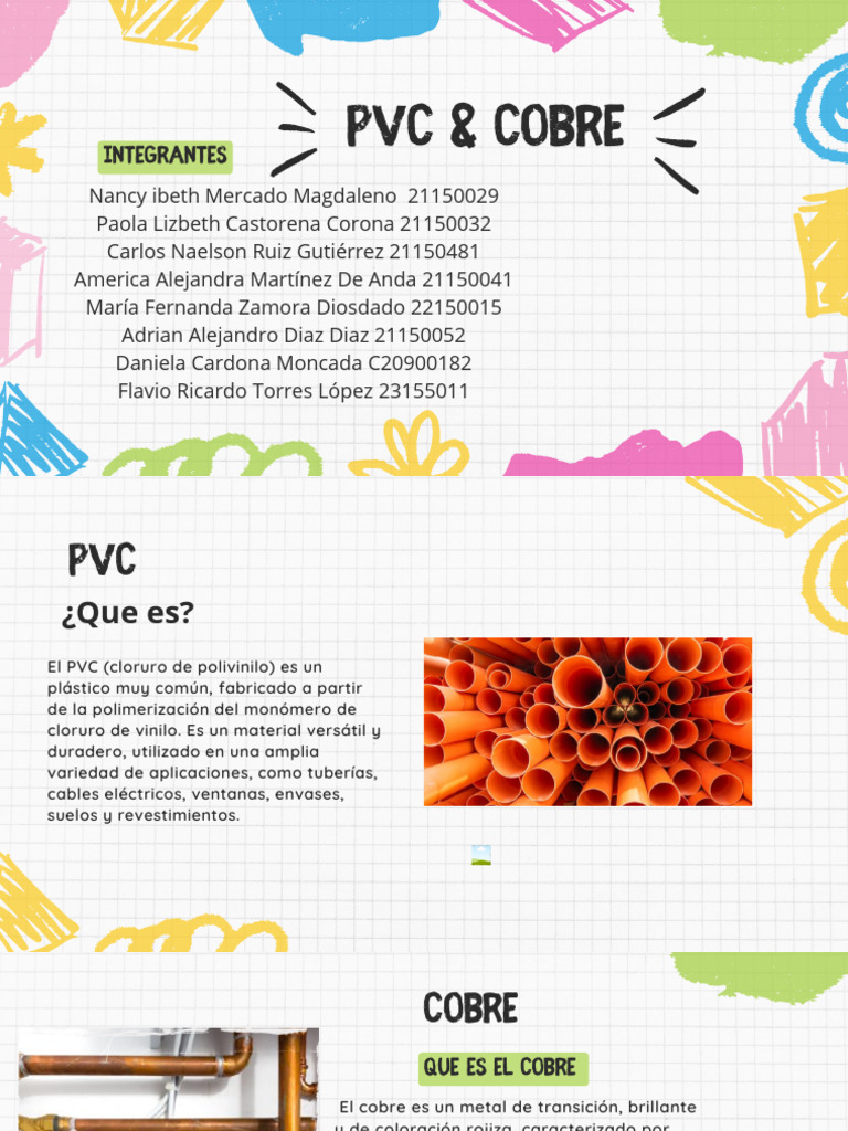 PVC y Cobre | PDF | Tubería (transporte de fluidos) | Cobre