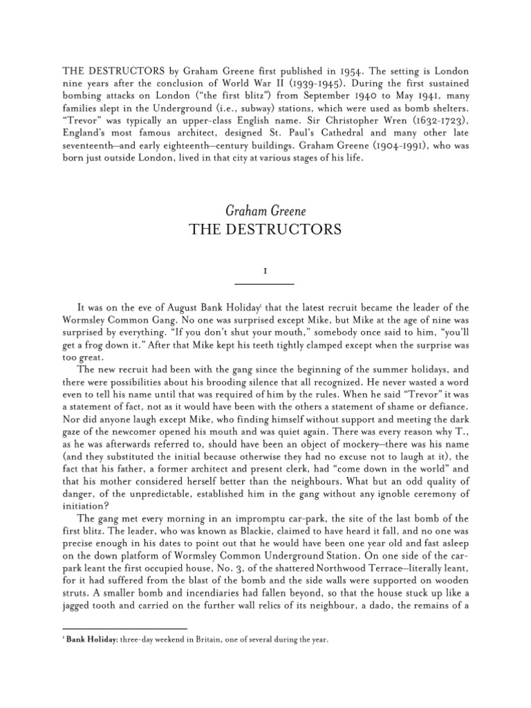 The Destructors | PDF