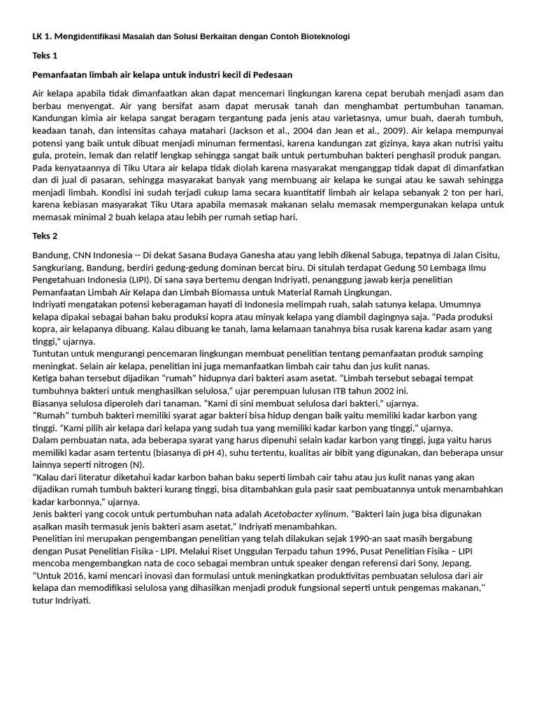 Contoh LKPD Studi Kasus | PDF