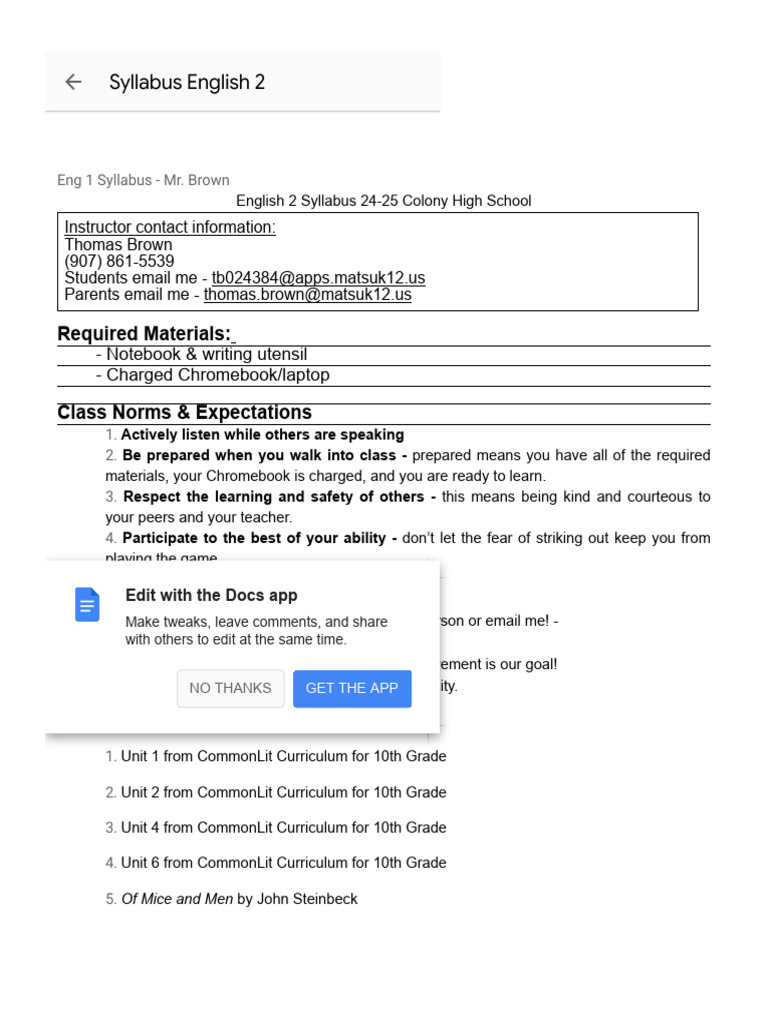Syllabus English 2 Pdf Learning Behavior Modification