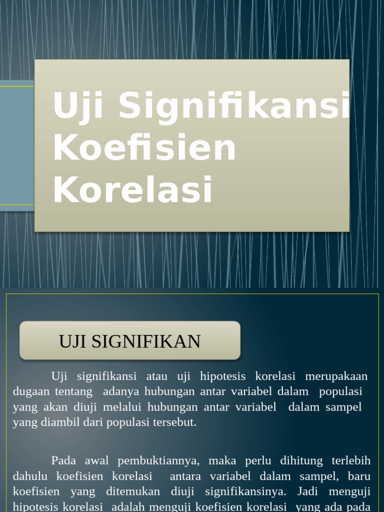 Uji Signifikansi Koefisien Korelasi | PDF