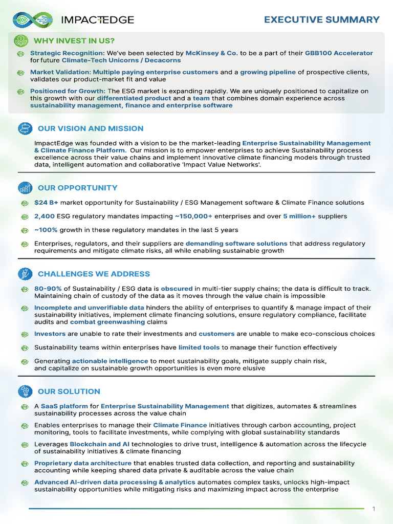 ImpactEdge Investor Brief_S2 | PDF | Supply Chain | Sustainability