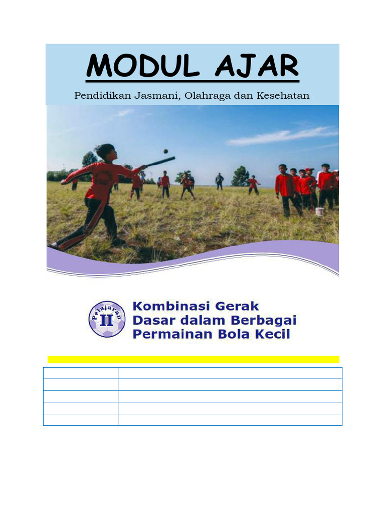 Modul Ajar Kls 5 .Pelajaran II Kombinasi Gerak Dasar Dalam Berbagai ...
