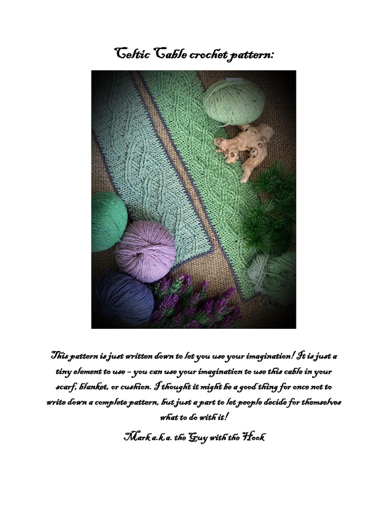 Celtic Cable Crochet Pattern English 2 | PDF | Crochet | Textiles