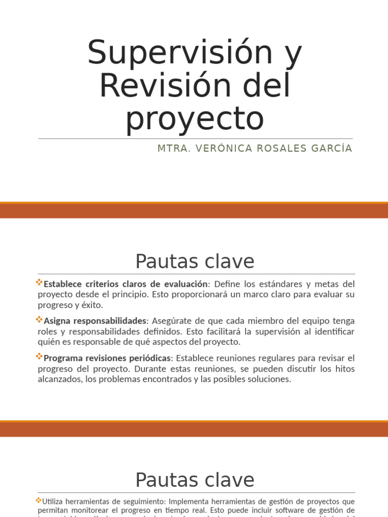 Unidad V. Supervisión y Revisión Del Proyecto | PDF | Evaluación | La ...