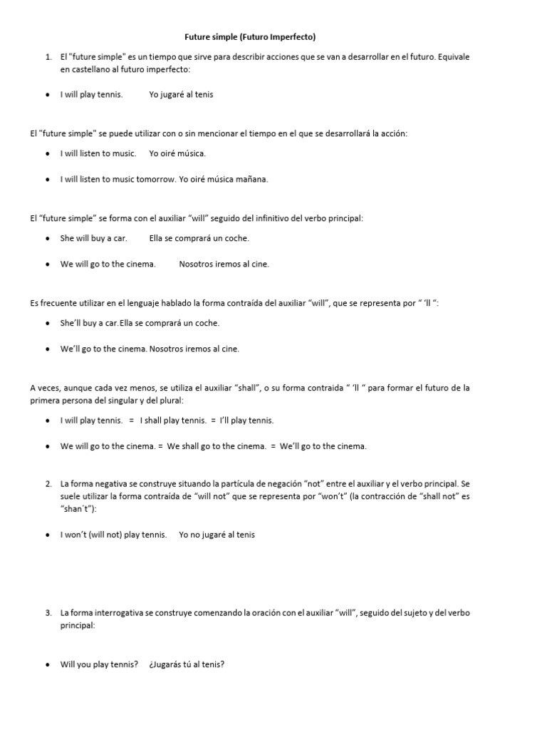 Lección 50. Futuro Simple | PDF | Verbo | Lingüística