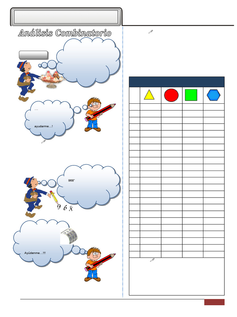 Ficha_Math_Analisis_Combinatoria _Final | PDF | Combinatoria | Permutación