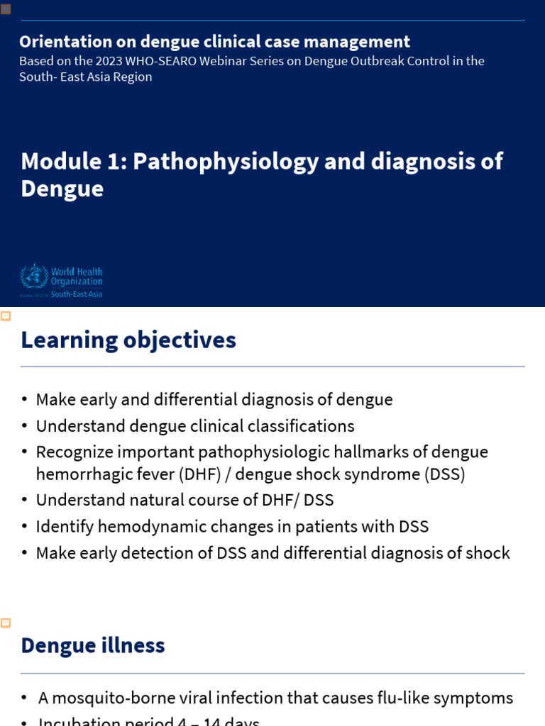 Module 1 Pathophysiology of Dengue Differential Diagnosis With MCQs ...