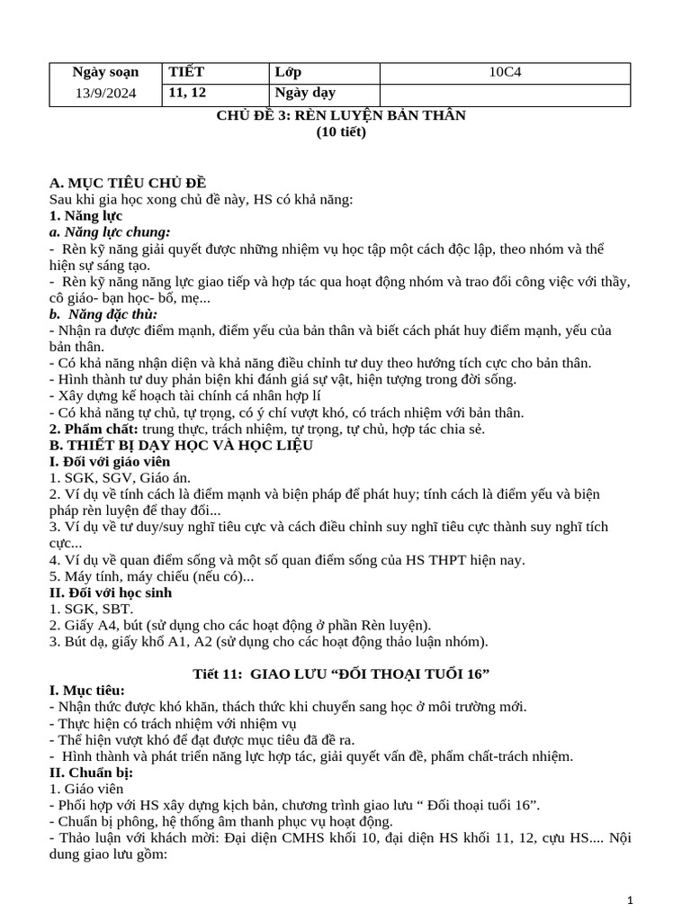 TUẦN 4- T11,12 | PDF