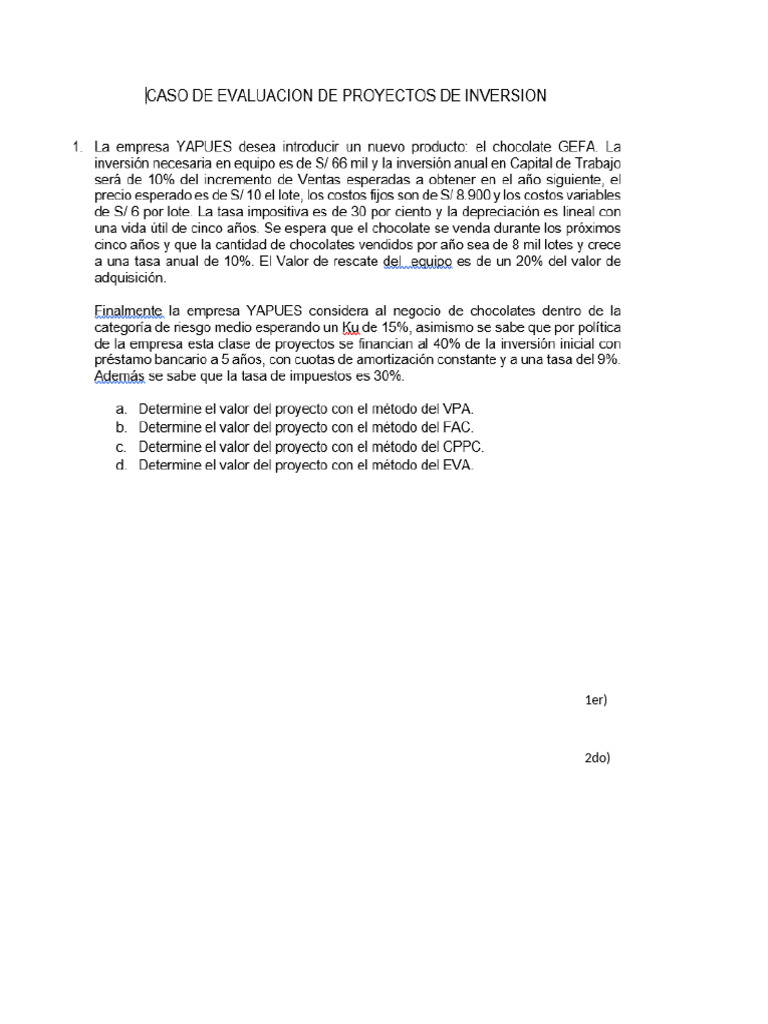Análisis Financiero del Proyecto Chocolate GFII | PDF | Negocios ...