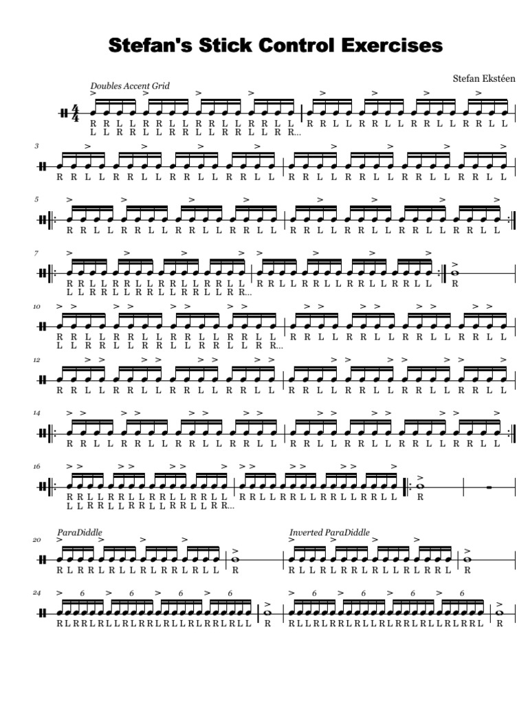 Stick Control Exercises | PDF