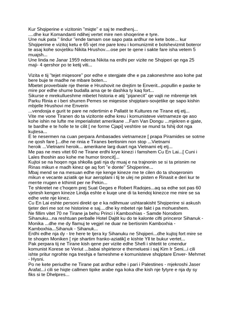 Document kush e vizitoi shqiperine ne komunizem | PDF