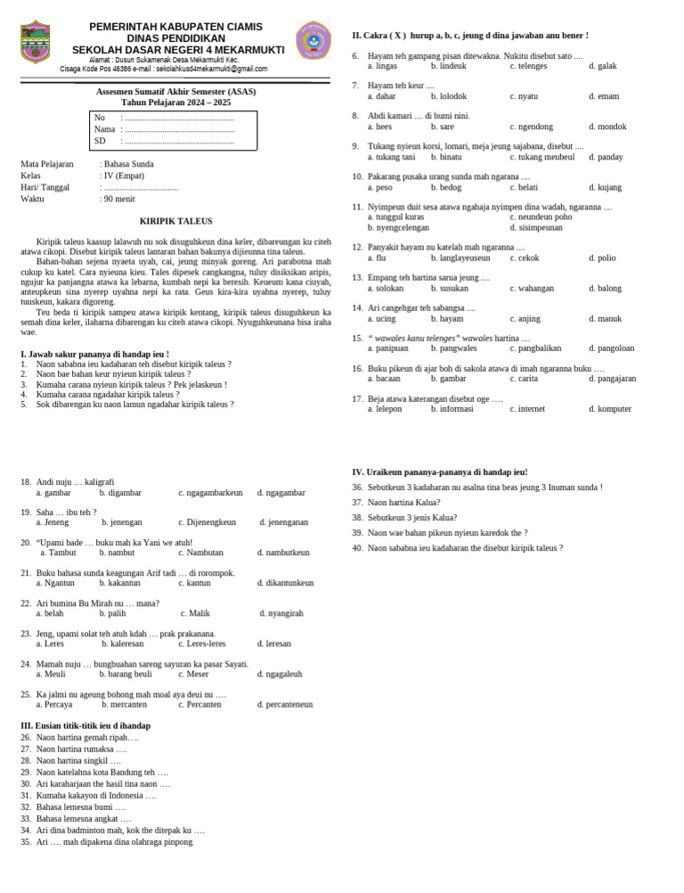 SAS Bhs. Sunda | PDF