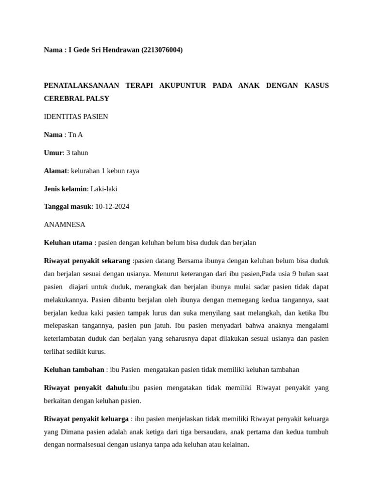Cerebral Palsy Hendrawan | PDF