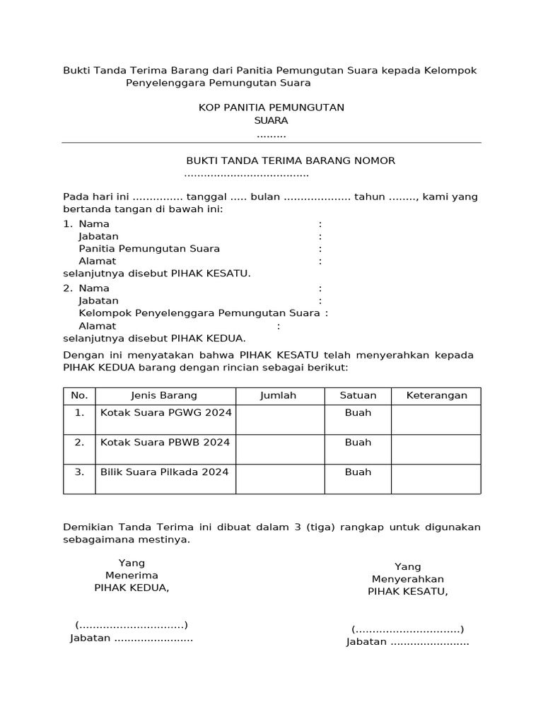 BTTB Kotak Suara Dan Bilik Dari PPS Ke KPPS | PDF