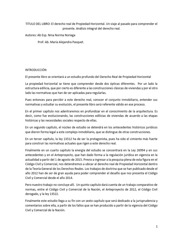 Noriga Pasquet Capitulo I | PDF | Buenos Aires | Propiedad