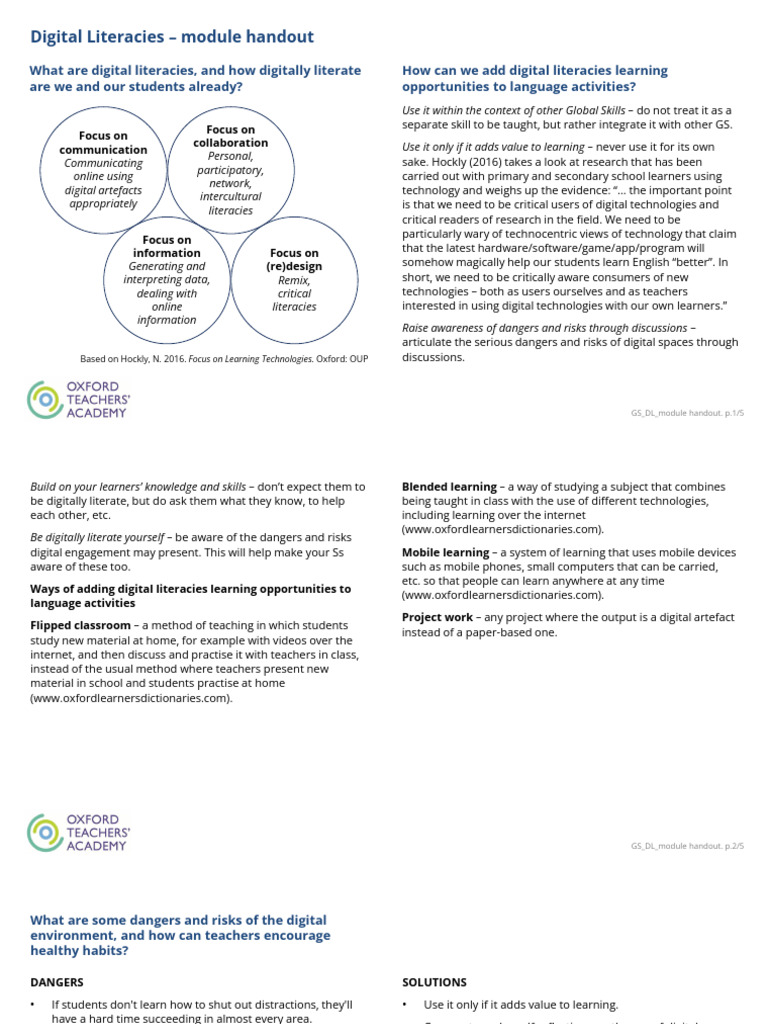 GS DL Module+Handout | PDF | Literacy | Teachers