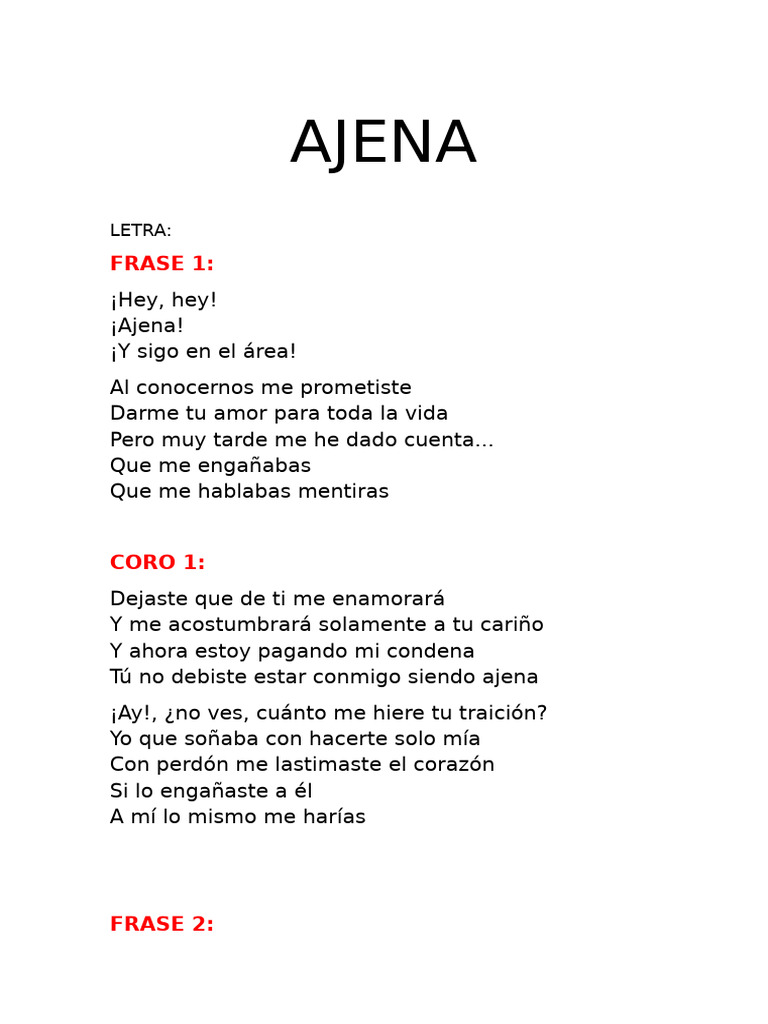 Letras de Canciones | PDF