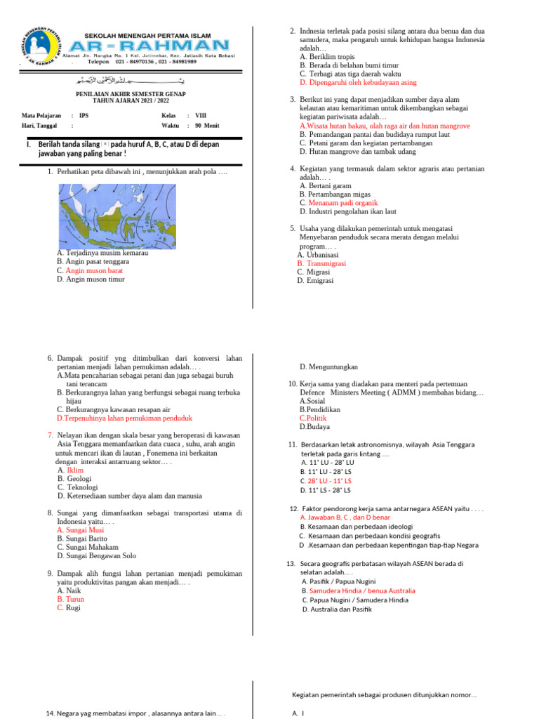 Fix Soal Ips PPKN SBK Pat 2022 | PDF