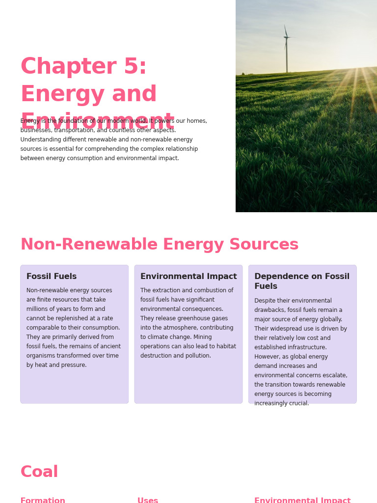 Energy Sources and Environmental Impact | PDF | Energy Development ...