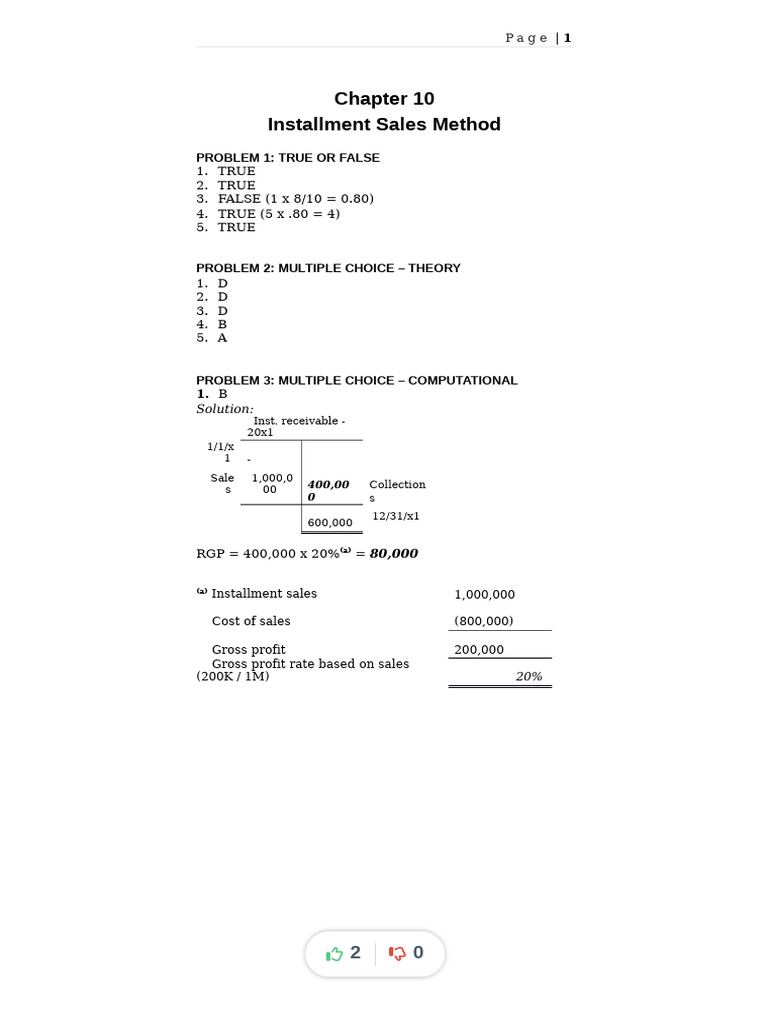 Installment Sales Method Problems | PDF | Corporate Jargon | Investing