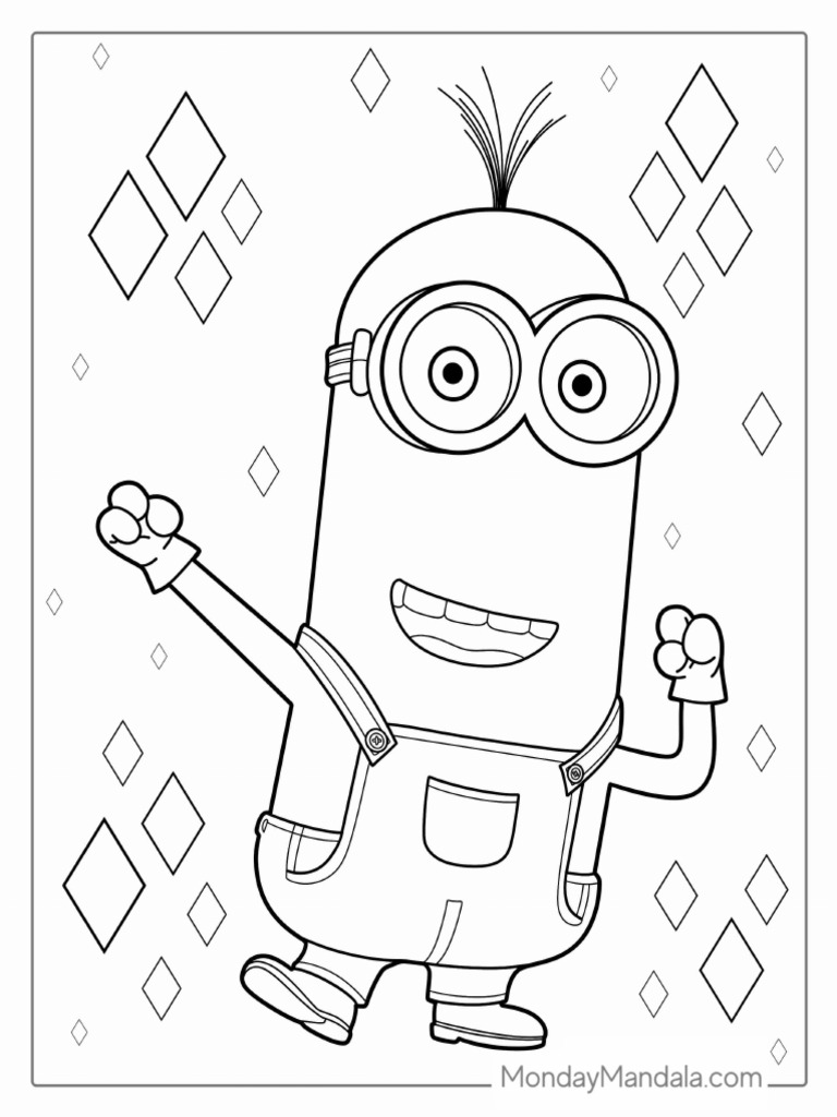 Minion Kevin Coloring Sheet For Kids | PDF
