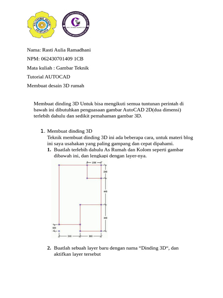Modul Tutorial AUTOCAD Rumah 3D-Rasti Aulia Ramadhani | PDF