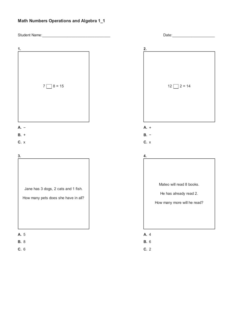 Math Nums Ops and Algebra 1 1 | PDF | Mathematics