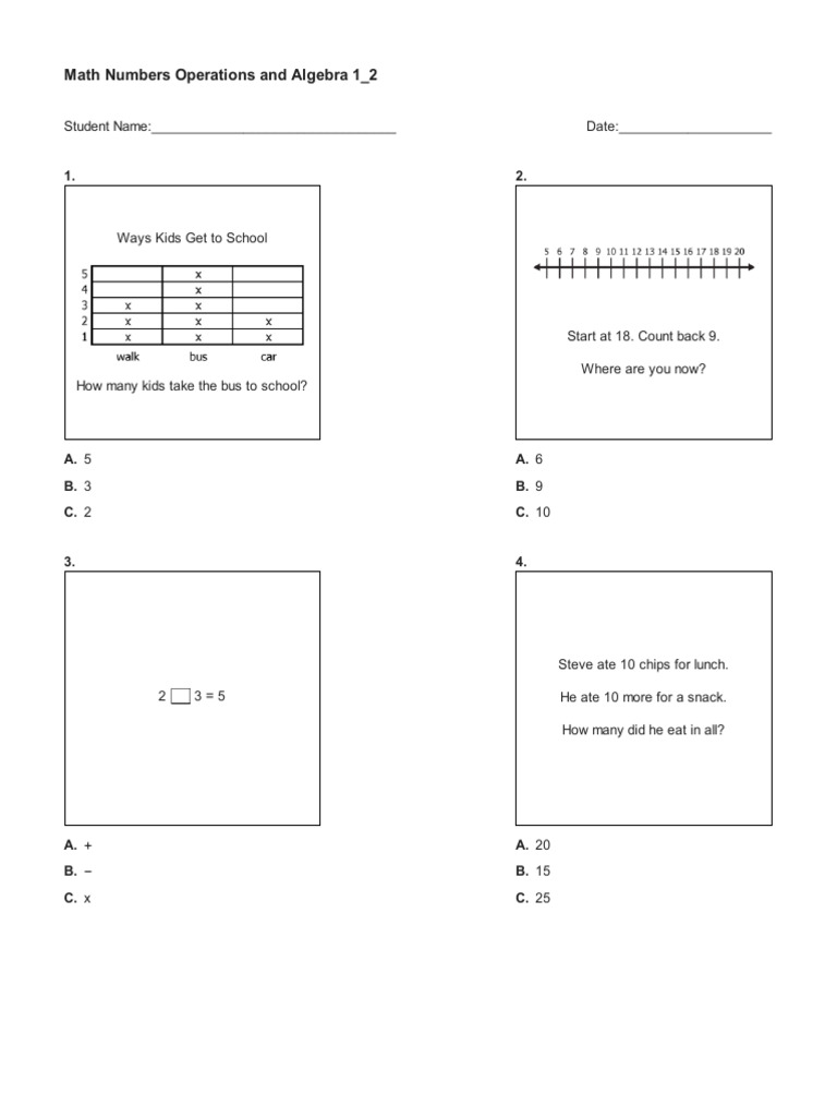 Math Nums Ops and Algebra 1 2 | PDF
