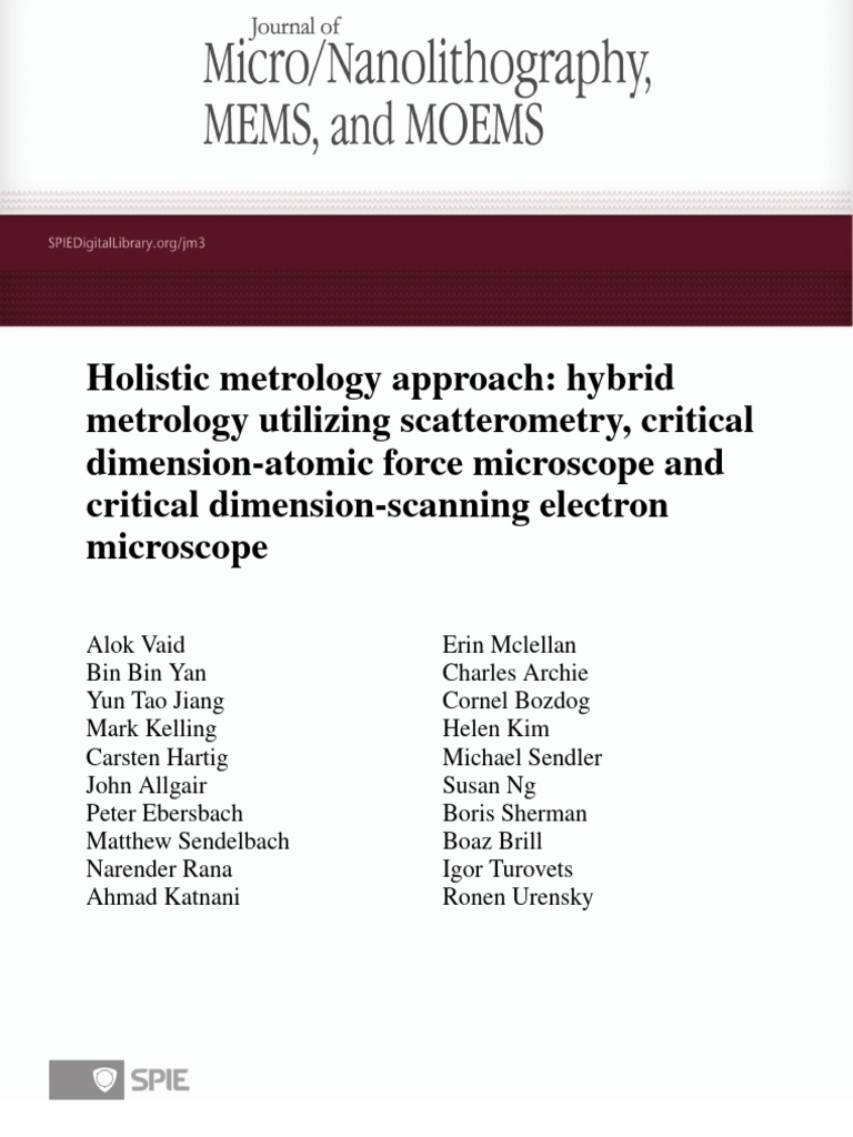 Hybrid Metrology for CD Measurement | PDF | Atomic Force Microscopy ...