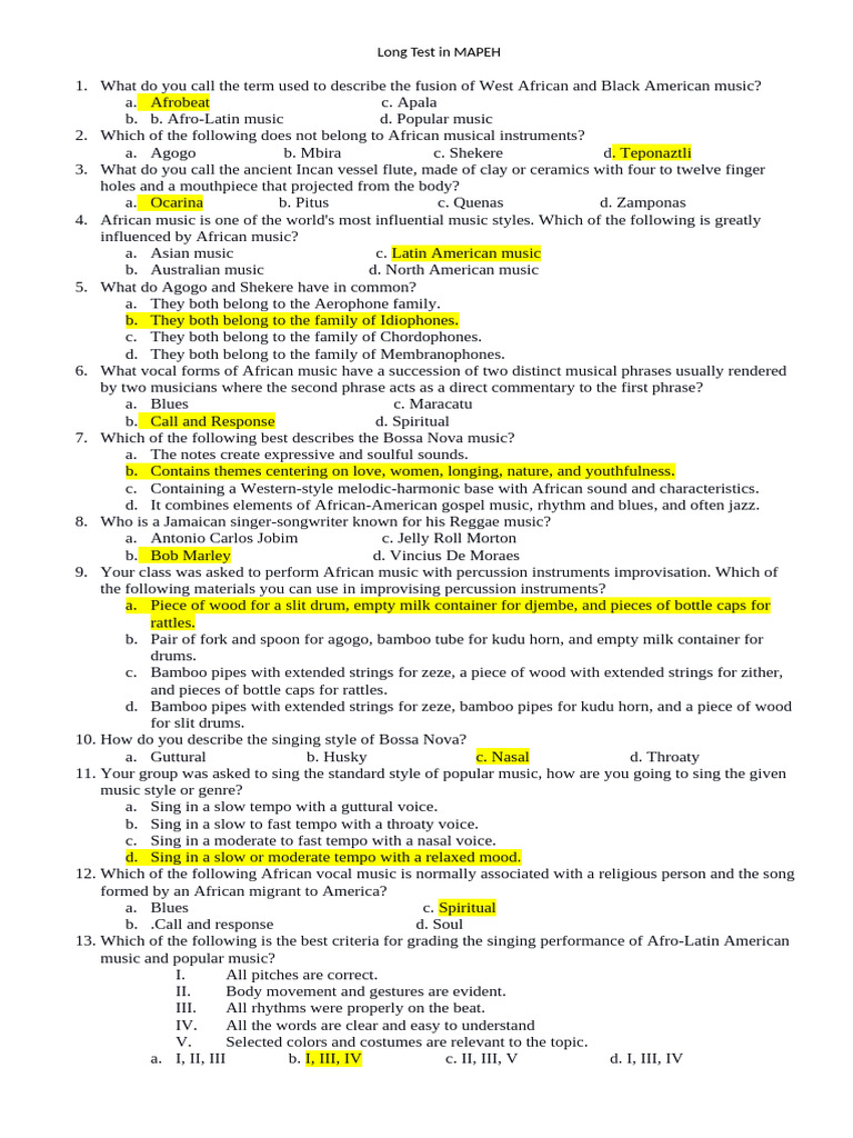 2nd-quarter-long-test | PDF | Eating Disorder | Anorexia Nervosa