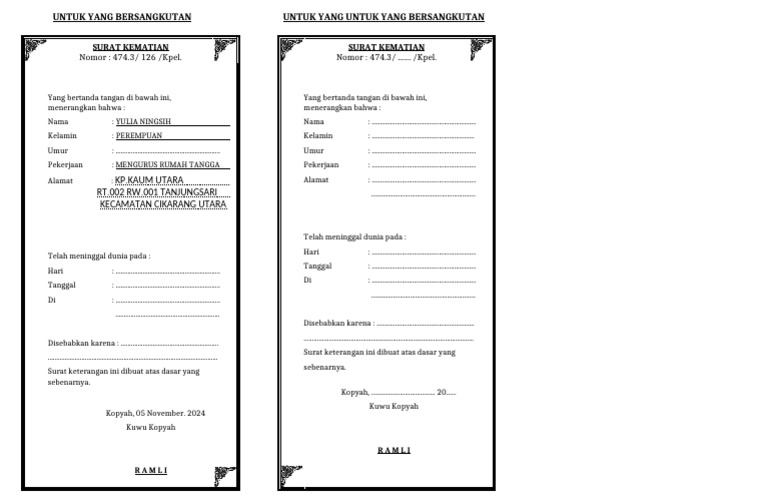 Blangko Surat Kuning Yg Bersangkutan | PDF