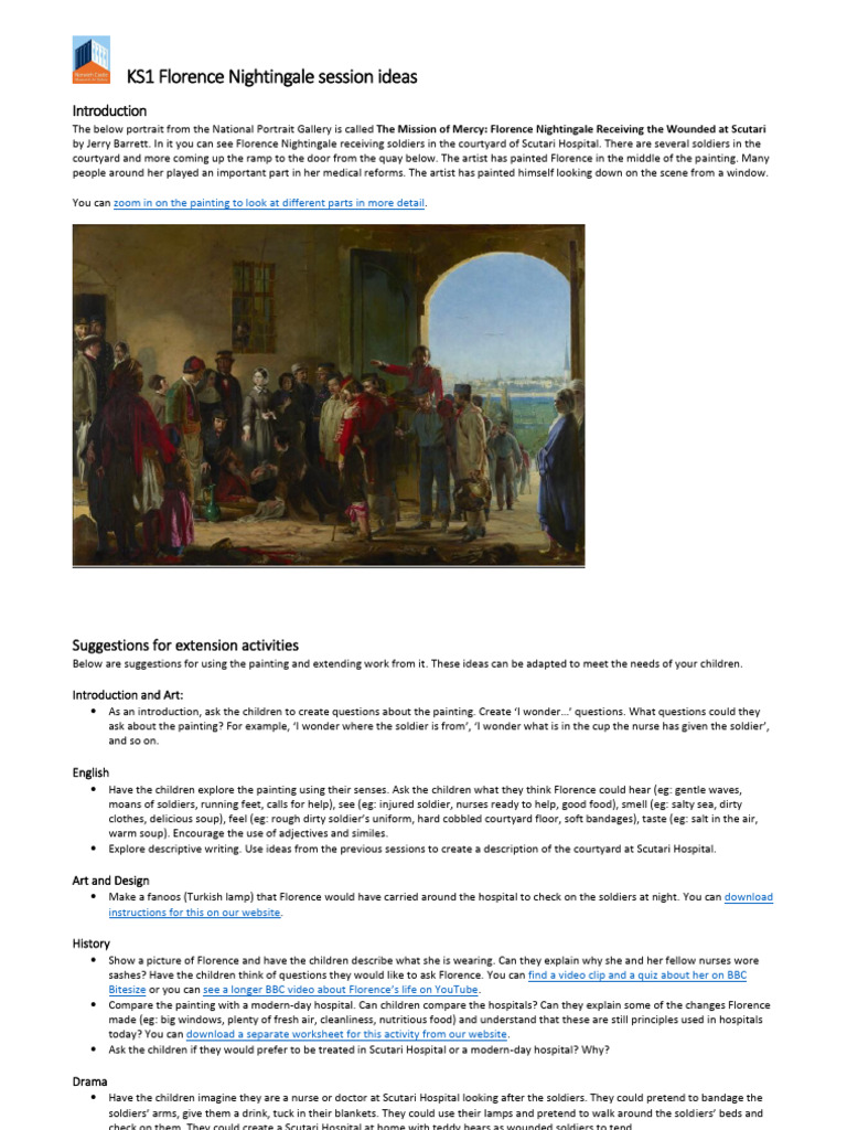 Ks1 Florence Nightingale Session Ideas | PDF | Florence Nightingale