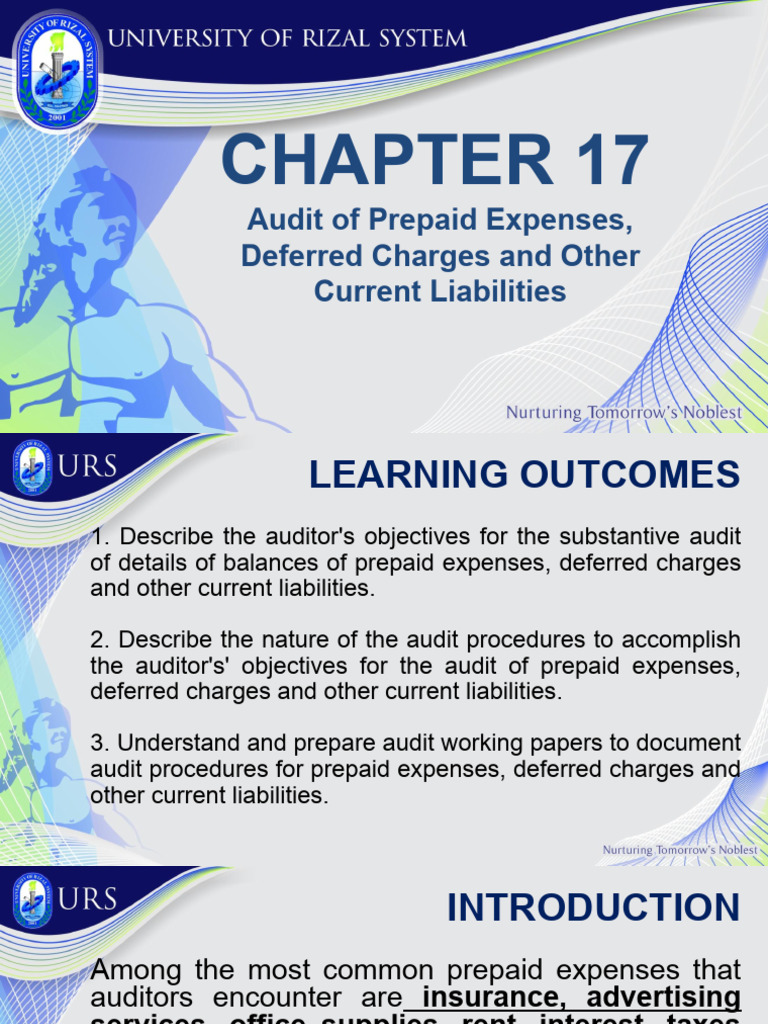 Chapter 17 - Audit of Prepaid Expenses, Deferred Charges and Other ...