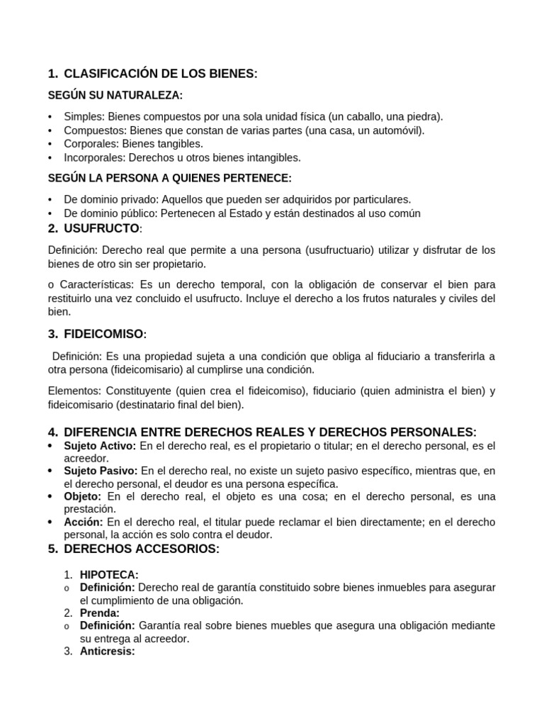 CLASIFICACIÓN DE LOS BIENES | PDF