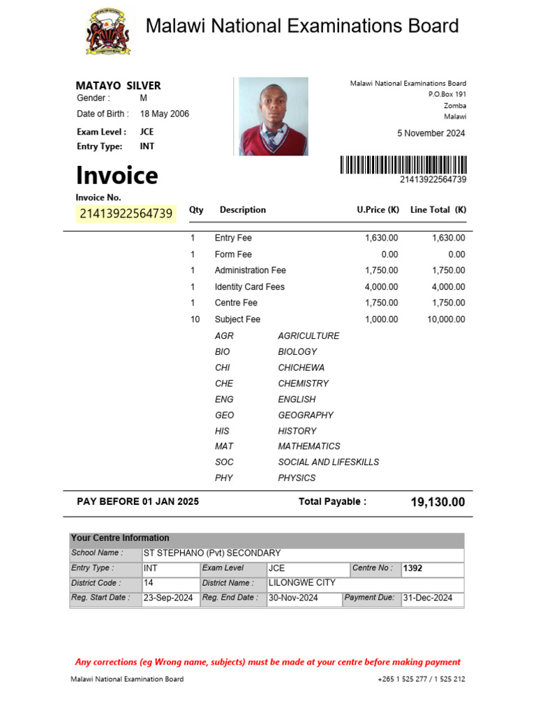 Invoice 2025JCE MATAYO SILVER 21413922564739 | PDF
