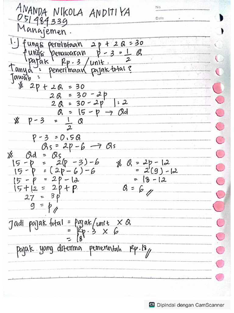 Tugas 2 Sesi 5 MTK - Ananda Nikola Anditiya - 051484339 | PDF