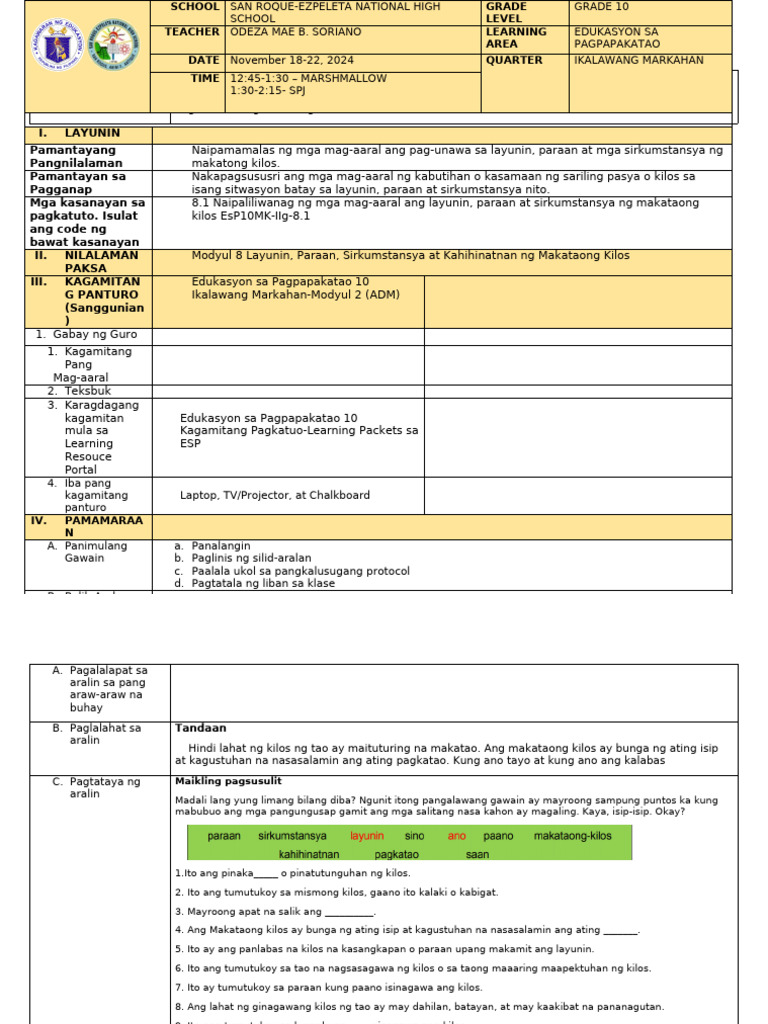 DLP ESP W4 nov 18 | PDF