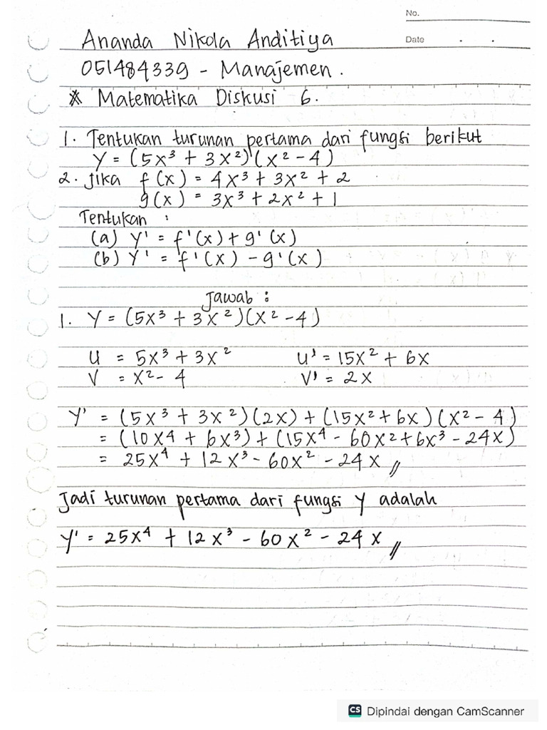 MTK Disk 6 - Ananda Nikola Anditiya 051484339 - Manajemen | PDF