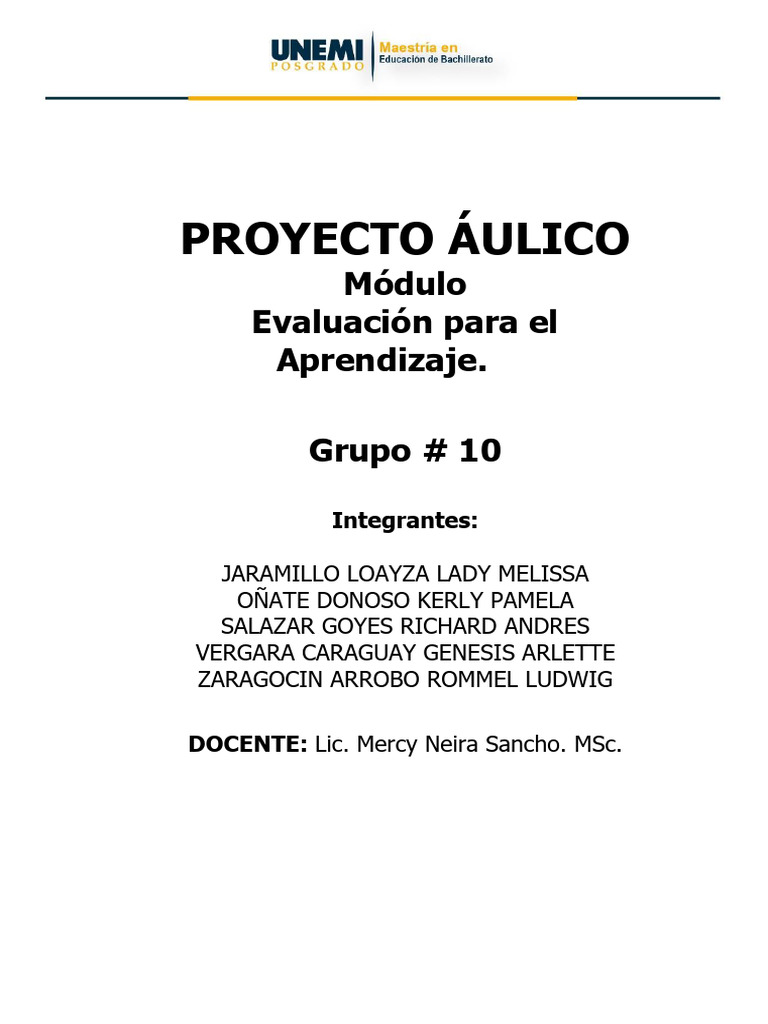 Grupo 10 Aulico Modulo Iv-1 | PDF | Evaluación | Las emociones
