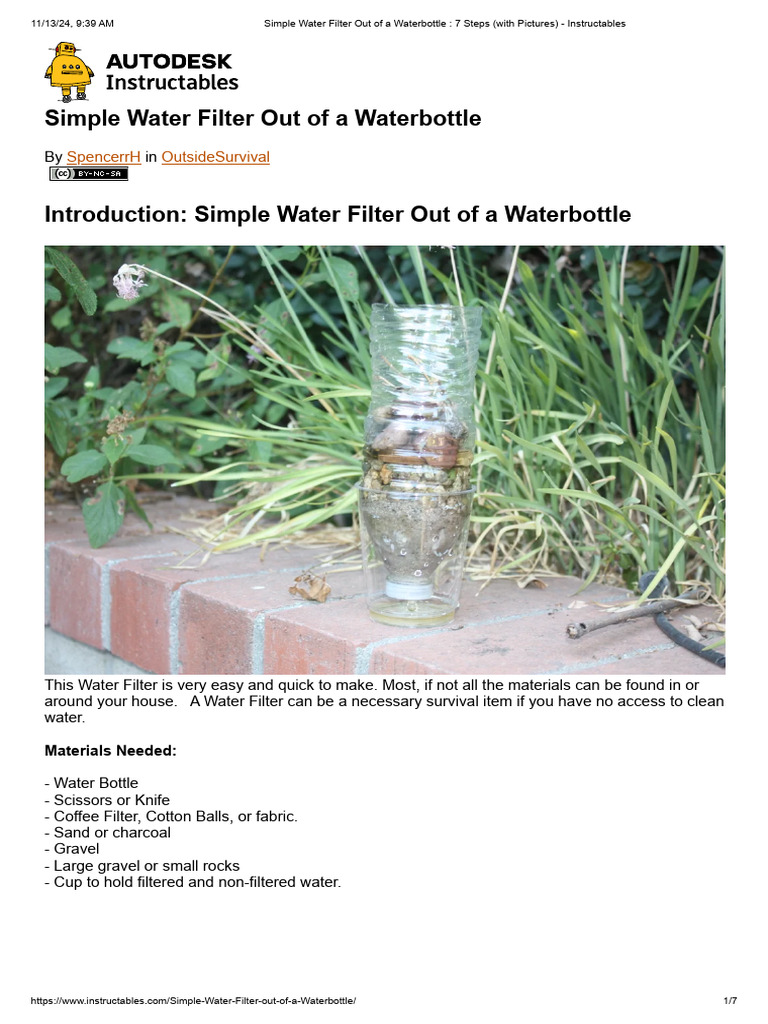 DIY Water Bottle Filter Guide | PDF