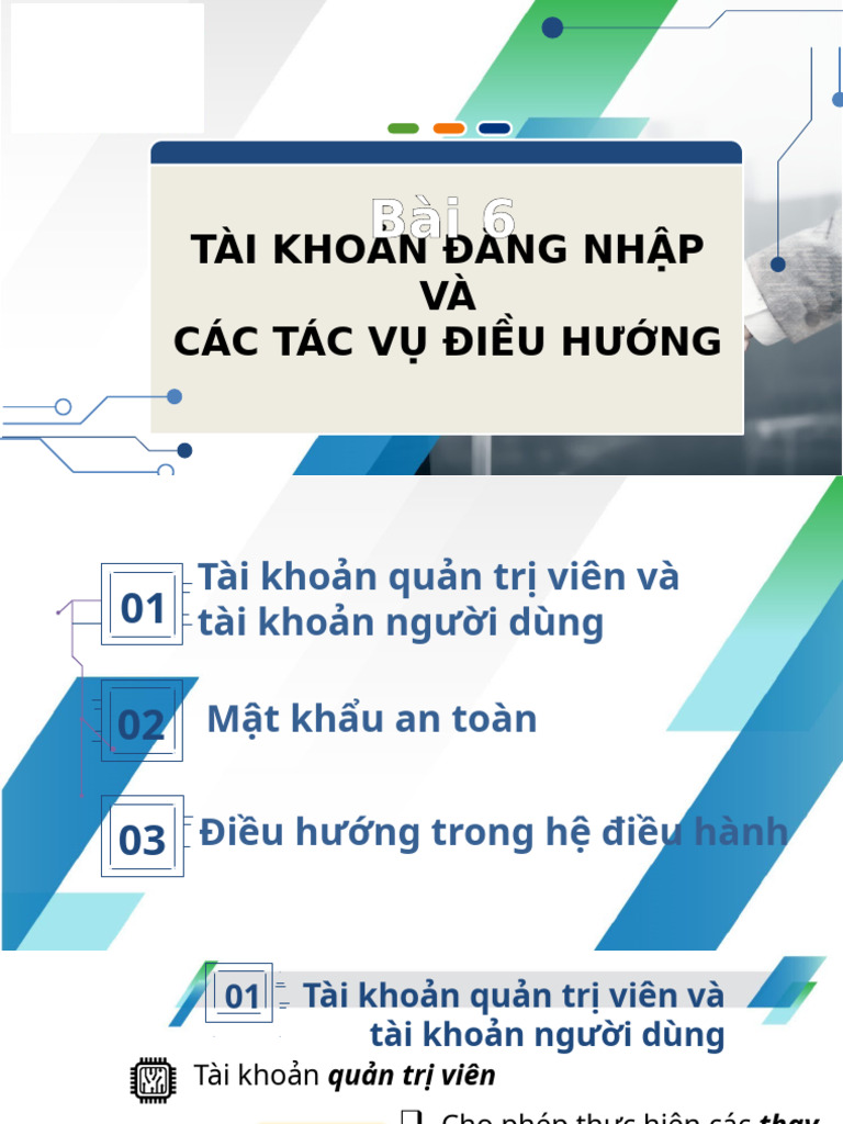 Bai03 TaiKhoanDangNhapVaCacTacVuDieuHuong | PDF