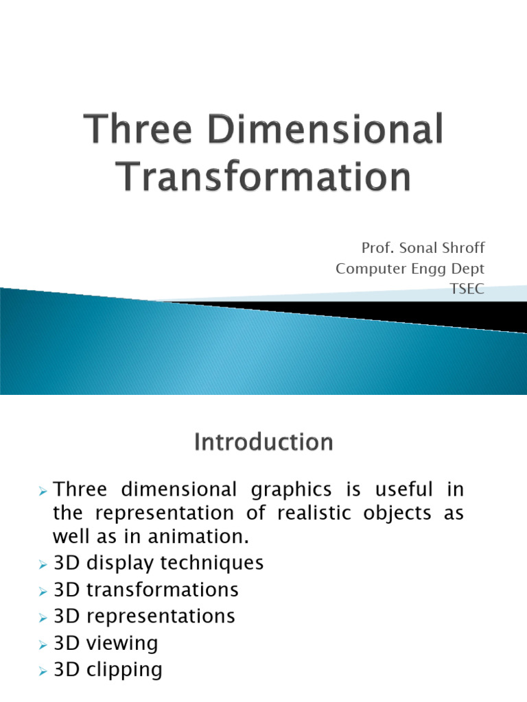 3d Transformations Ppt Pdf Cartesian Coordinate System Rotation