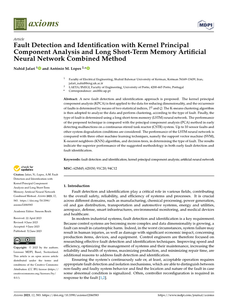1 Fault Detection And Identification With Kernel Principal If 2 Q3 Hi 27 Pdf Eigenvalues And