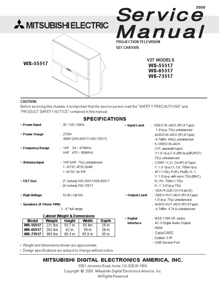Mitsubishi Electric: WS-55517 WS-65517 WS-73517 WS-55517 | PDF ...