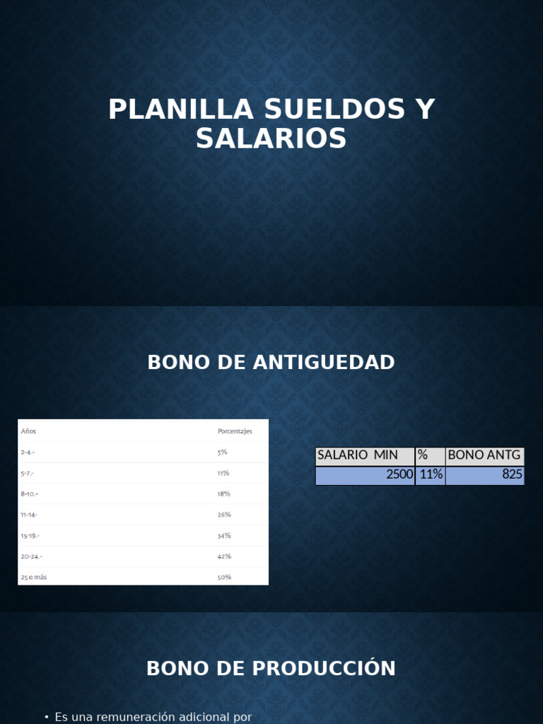 Planilla Sueldos y Salarios | PDF