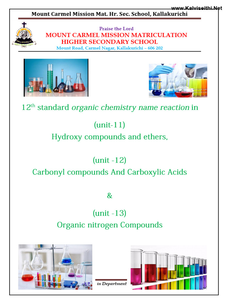 Important Chemistry Reactions for Class 12 | PDF | Aldehyde | Amine