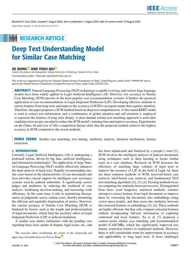 Deep Text Understanding Model For Similar Case Matching | PDF ...