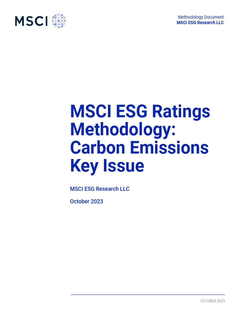 MSCI ESG Ratings: Carbon Emissions 2023 | PDF | Msci | Climate Change ...